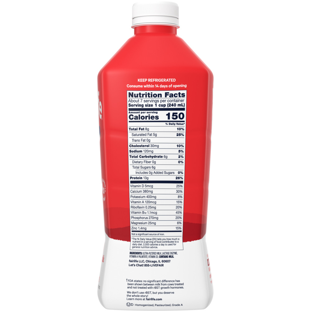 fairlife Whole Ultra-Filtered Milk, Lactose Free-Planogram-Right