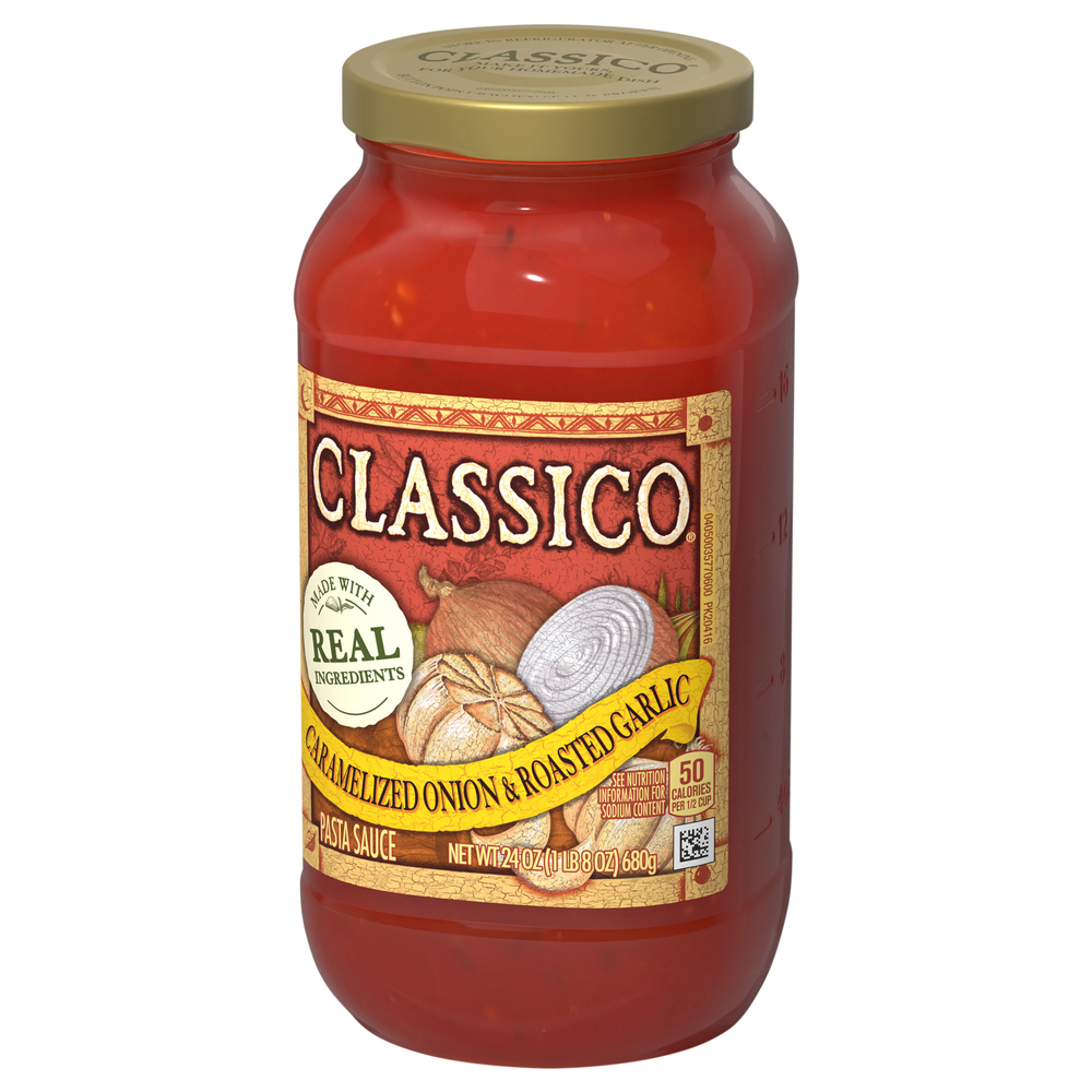 Classico Pasta Sauce, Caramelized Onion & Roasted Garlic-Front-Right ...