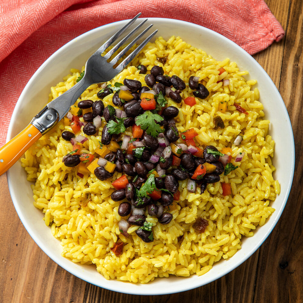 how to cook black beans and yellow rice
