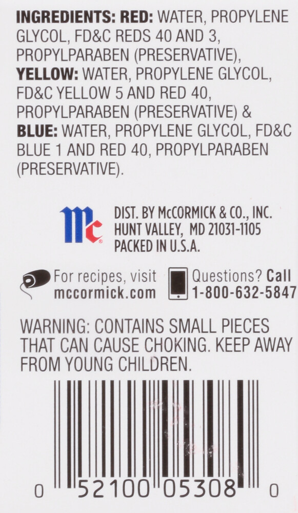 red food coloring ingredients