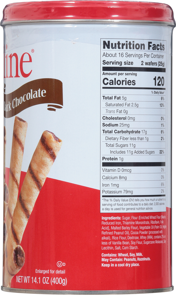 Pirouline Creme Filled Wafers Dark Chocolate