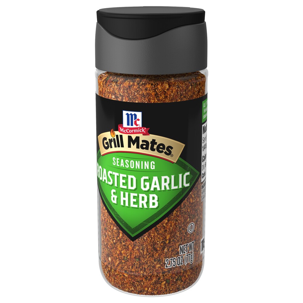 McCormick Grill Mates Roasted Garlic & Herb Seasoning-Front-Right-Elevated