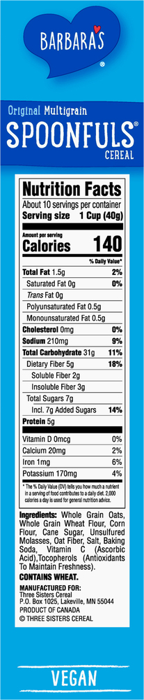 Barbara's Spoonfuls Cereal, Original, Multigrain-Planogram-Right