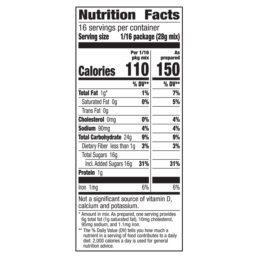 Betty Crocker Delights Brownie Mix, Supreme Original-Nutrition-Facts