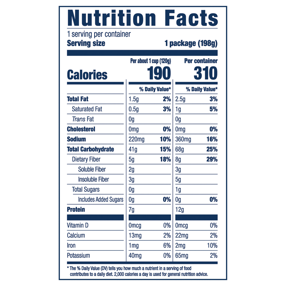 Barilla Ready Pasta Ready Pasta Fully Cooked Elbows-Nutrition-Facts