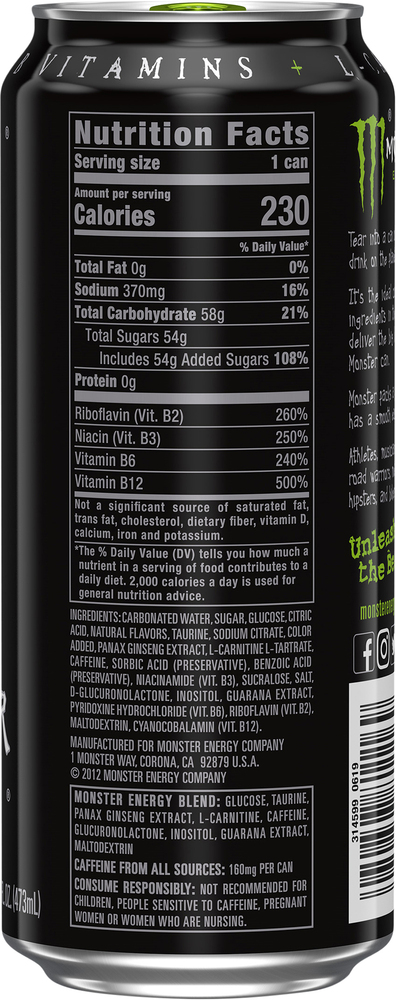 monster import caffeine content