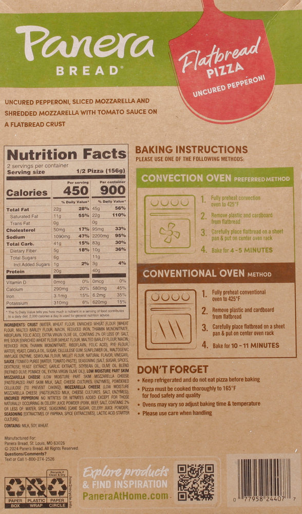 pepperoni flatbread pizza panera