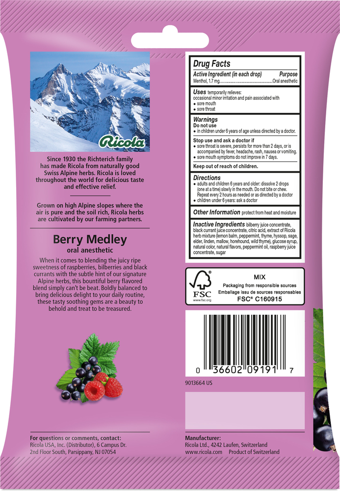 Ricola Berry Medley Throat Drops-Planogram-Back