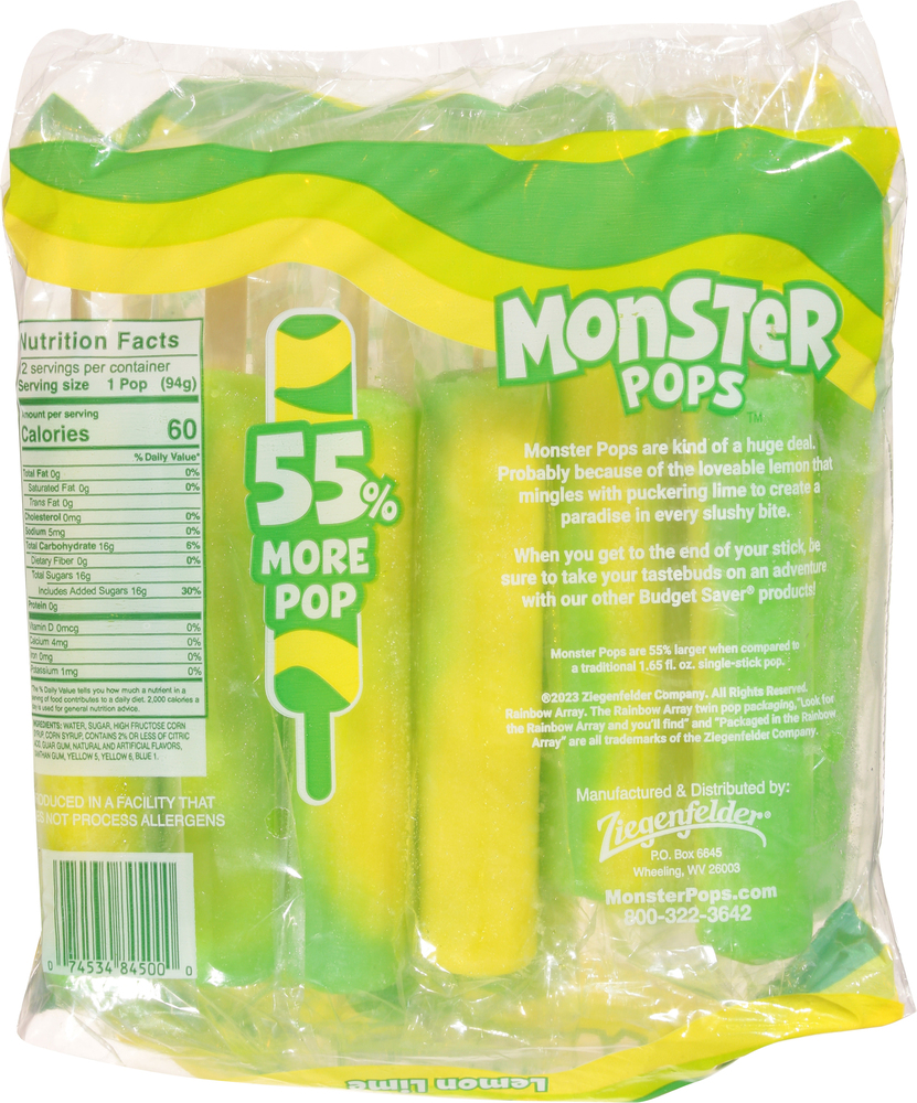 Monster Lime Lemon Pops Delicious Alcohol Popsicle Drink Recipe With A
