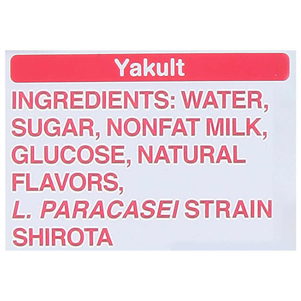 Yakult Probiotic Drink, Live & Active, Original-Ingredients