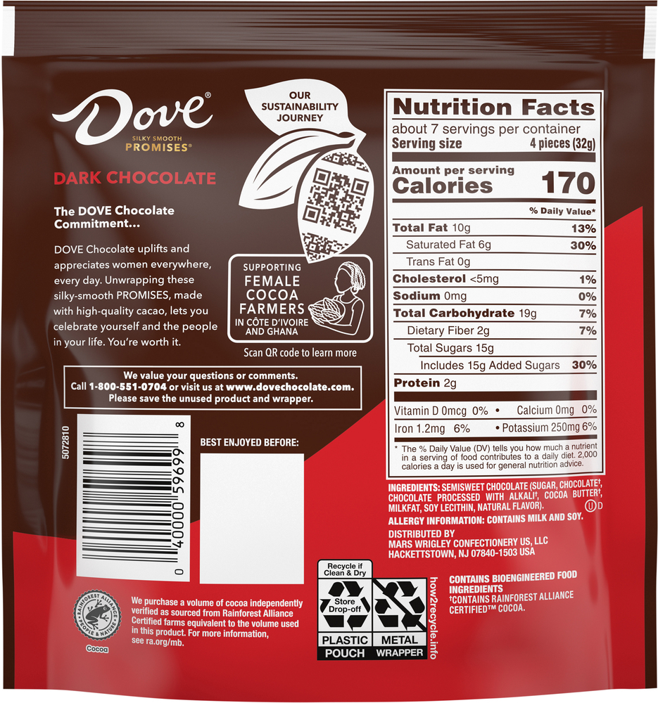 Dove Promises Dark Chocolate-Planogram-Back