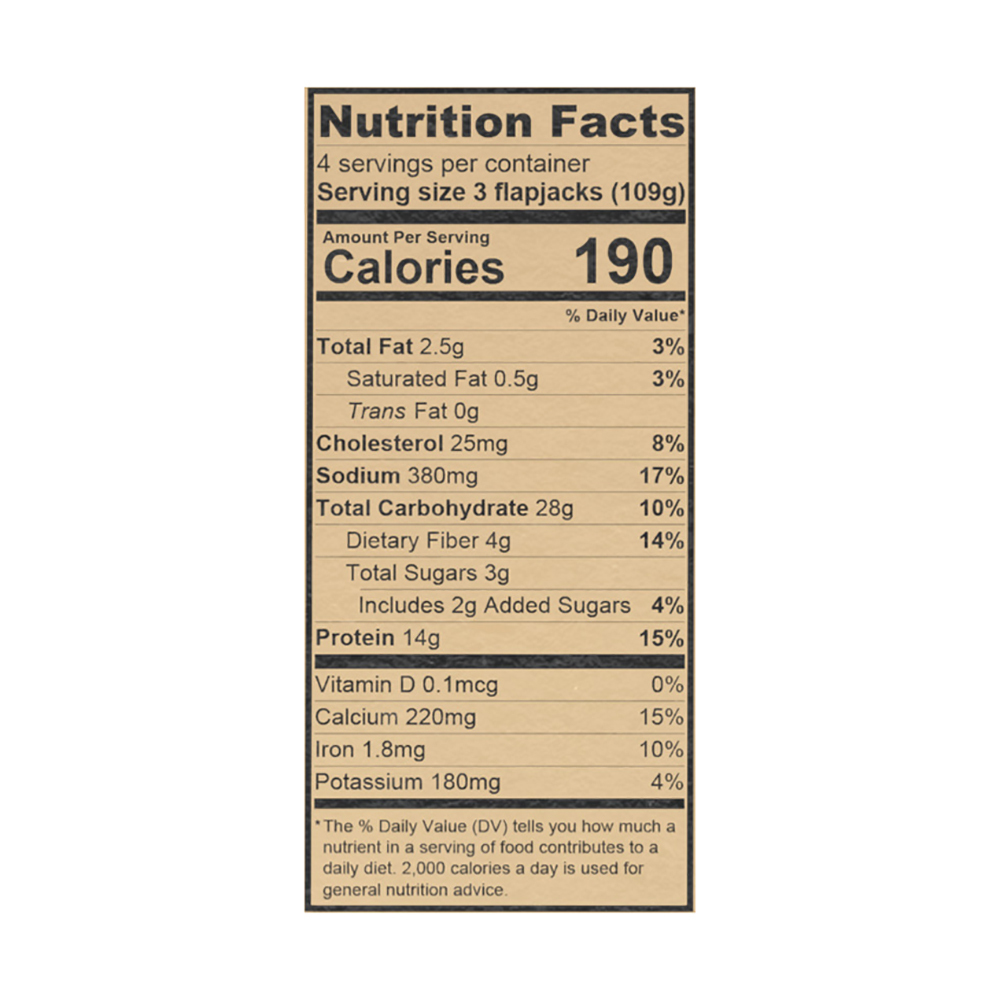 Kodiak Power Flapjacks, Buttermilk, Protein-Packed-Nutrition-Facts