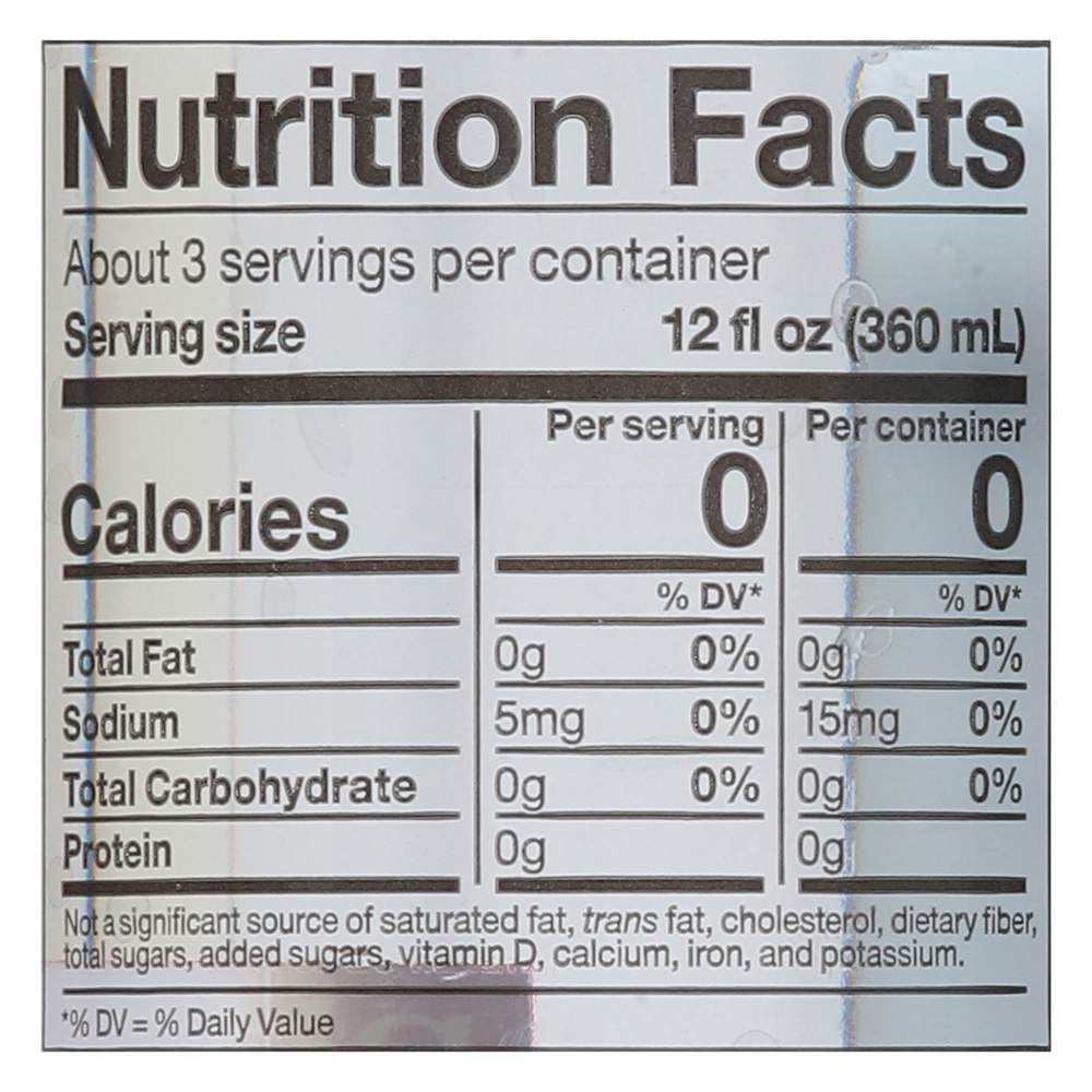 Nutrition Info For Water Calories In Water And Nutrition Facts