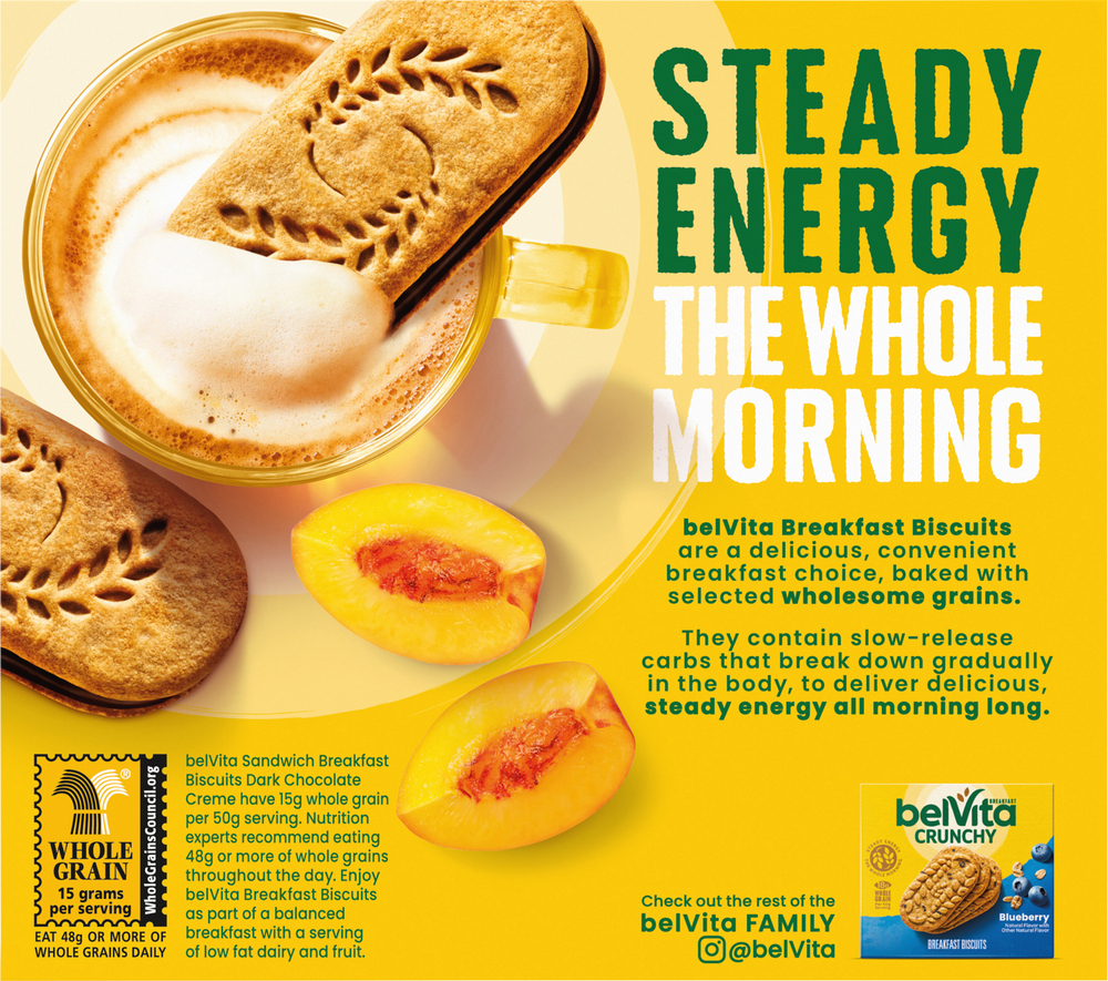 belVita Breakfast Biscuits, Dark Chocolate Creme, Sandwich-Planogram-Back