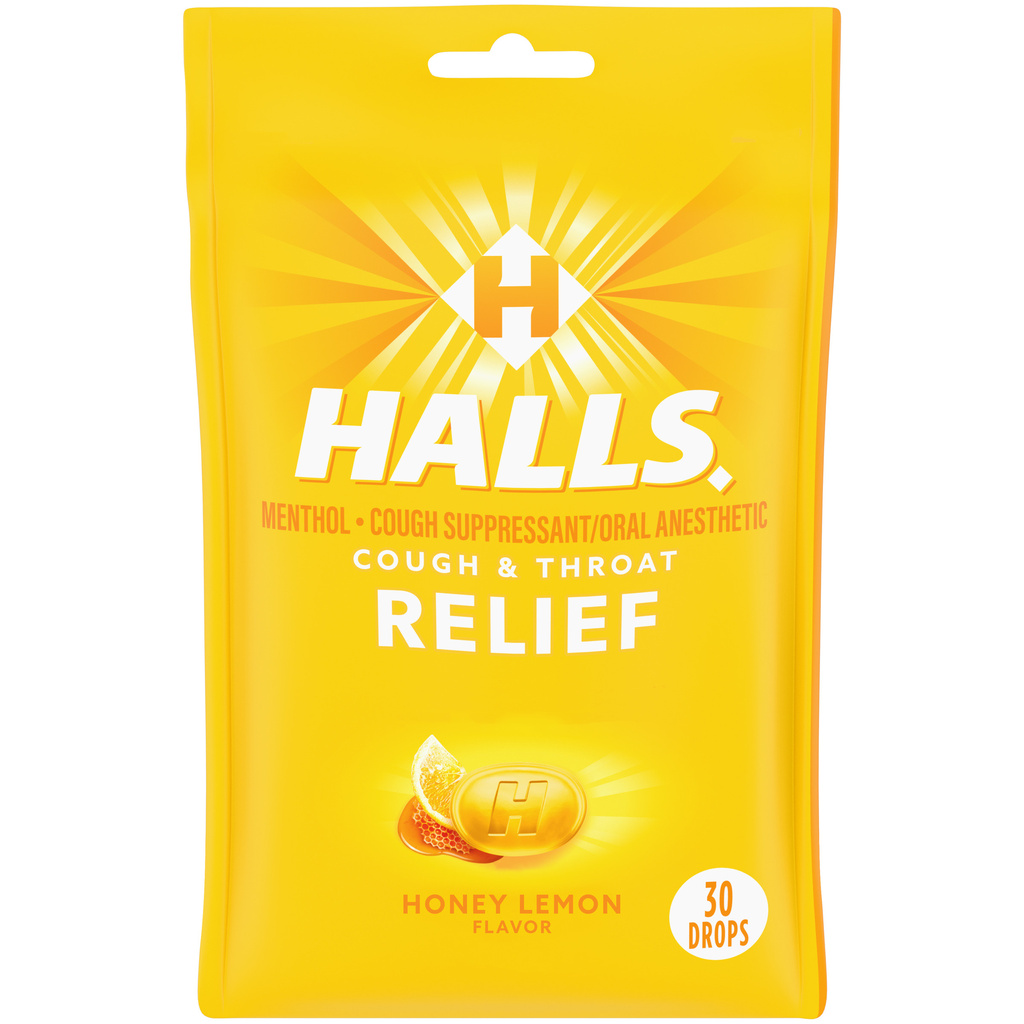 Halls Relief Cough & Throat Relief, Honey Lemon Flavor-Hero