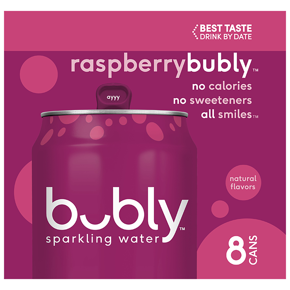 Bubly Sparkling Water Raspberry-Planogram-Left