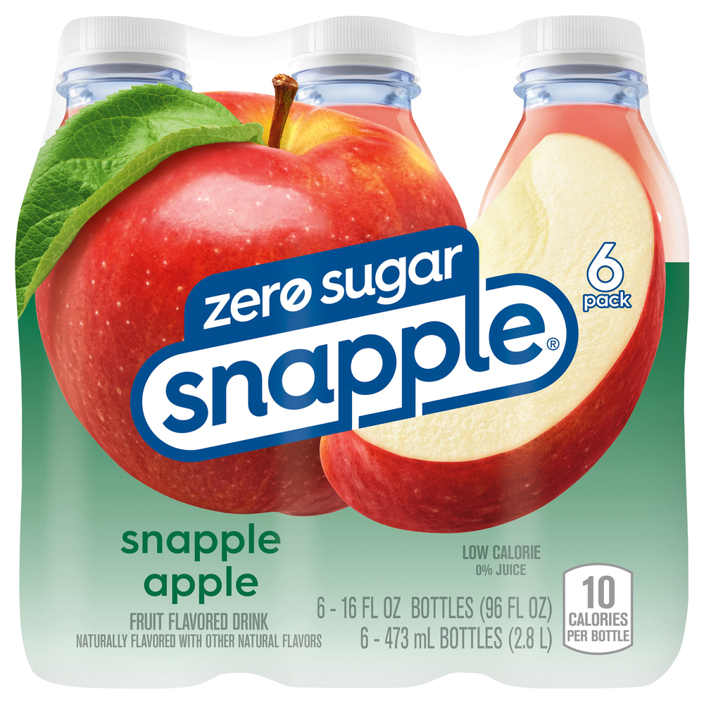 Snapple Fruit Flavored Drink, Zero Sugar, Snapple Apple, 6 Pack-Main