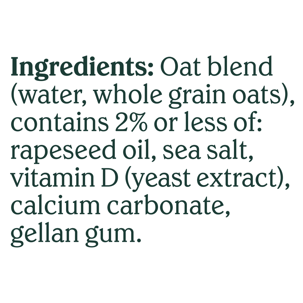 Chobani Oatmilk, Zero Sugar, Original-Ingredients