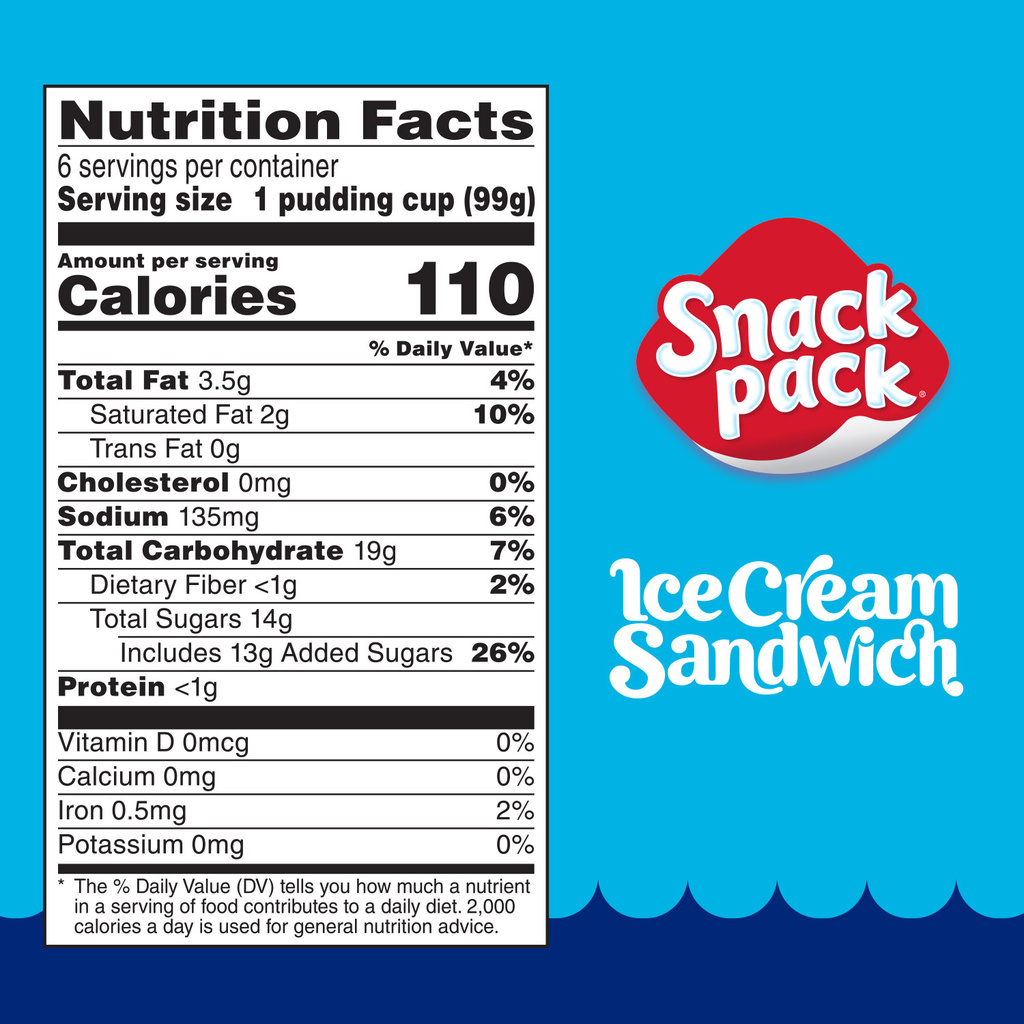 Snack Pack Pudding Nutrition Label
