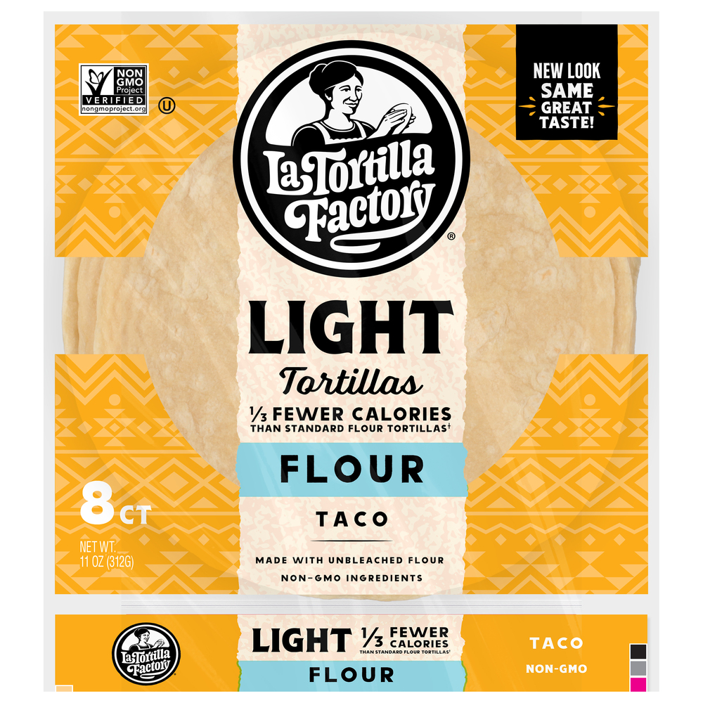 La Tortilla Factory Light Flour Taco Tortillas-Front-Right-Elevated