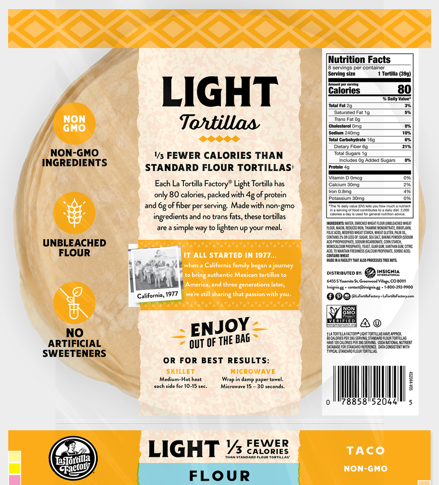 La Tortilla Factory Light Flour Tortillas-Planogram-Back