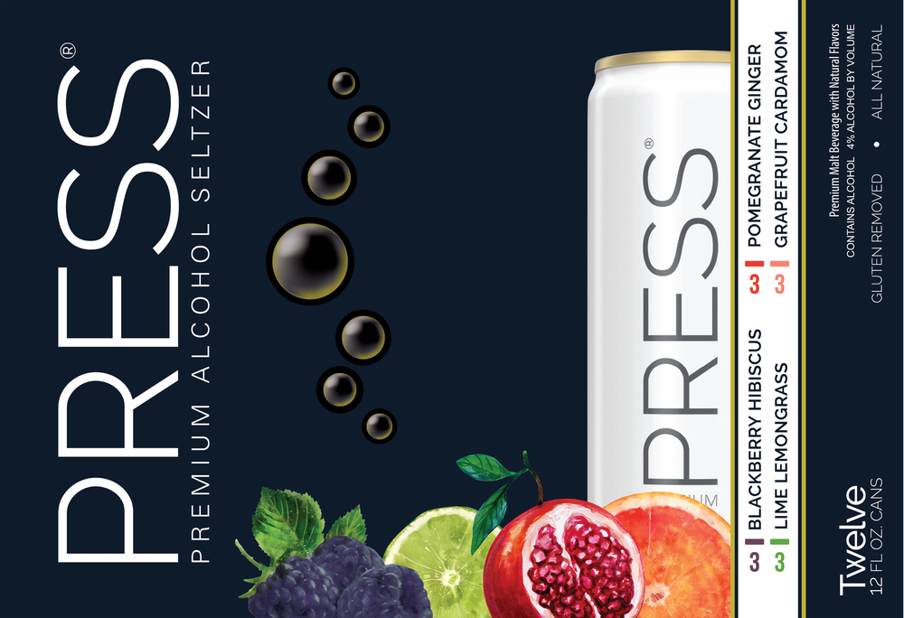 Press Alcohol Seltzer, Premium, 12 Pack-Main
