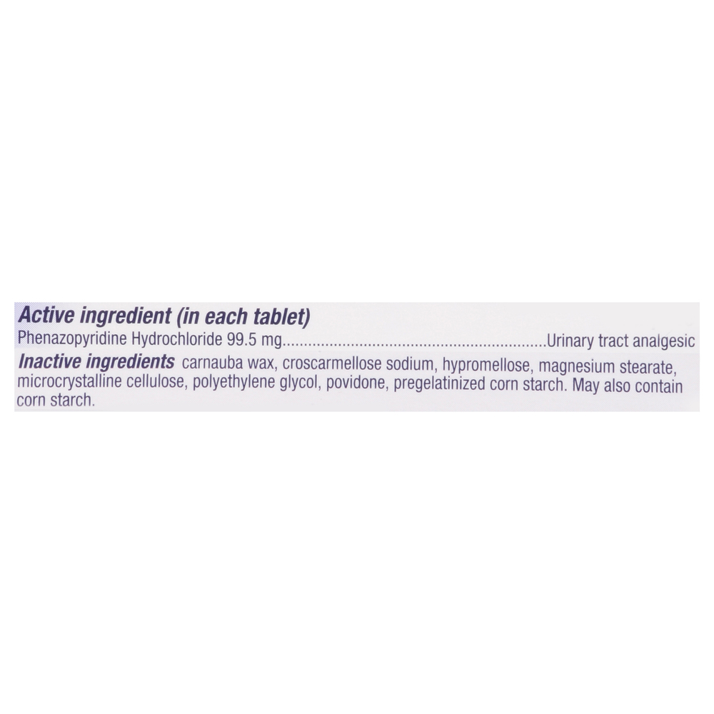 AZO Tablets Maximum Strength Urinary Pain Relief-Ingredients