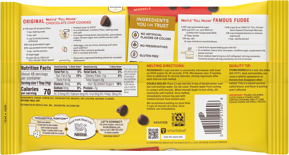 Nestle Toll House Morsels, Semi-Sweet-Planogram-Back