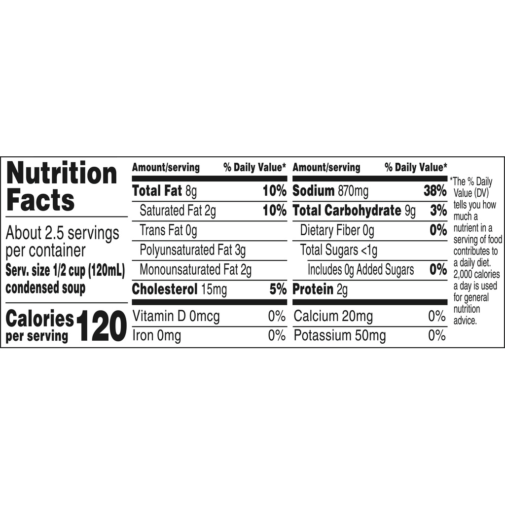 Campbell's Condensed Soup, Cream of Chicken-Nutrition-Facts