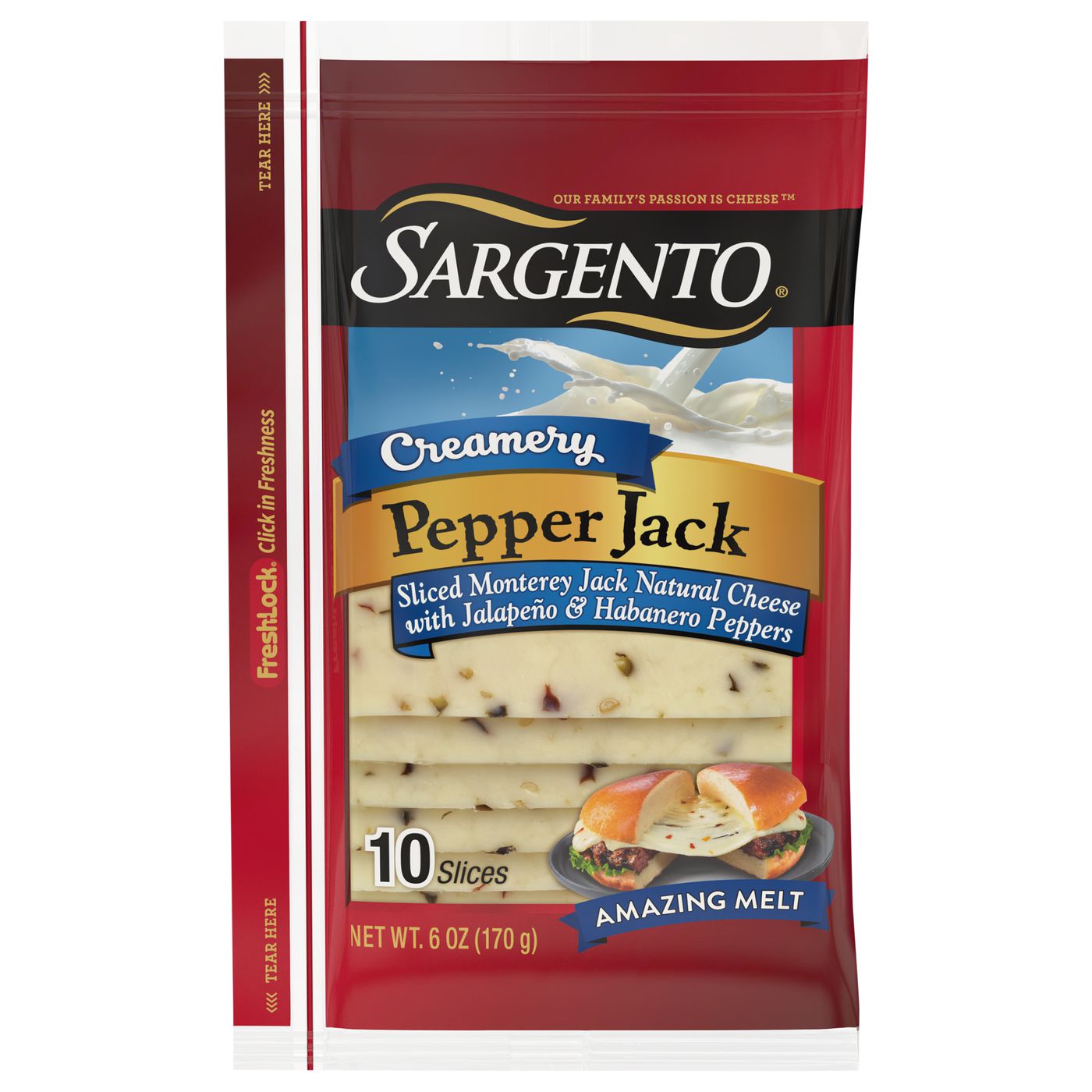 Sargento Sliced Cheese, Natural, Pepper Jack, Creamery-Main