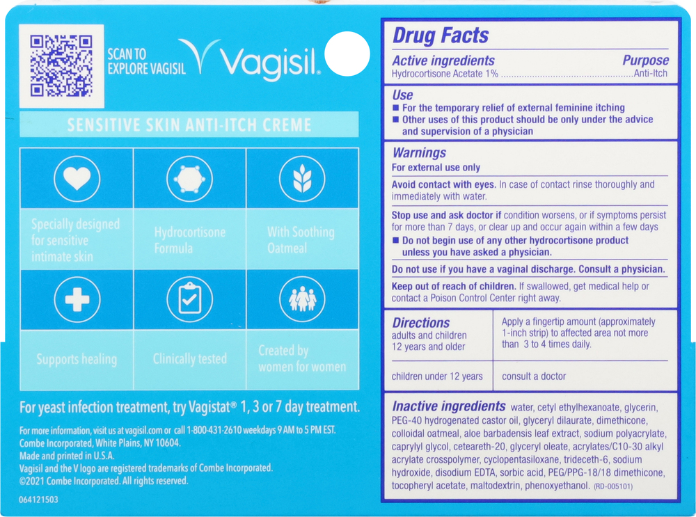 Vagisil Anti-Itch Creme, Sensitive Skin-Planogram-Back