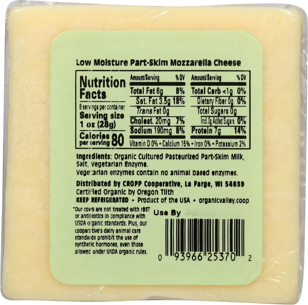 mozzarella cheese color code