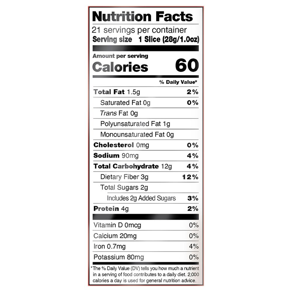 Dave's Killer Bread Powerseed Bread, Organic, Thin-Sliced-Nutrition-Facts