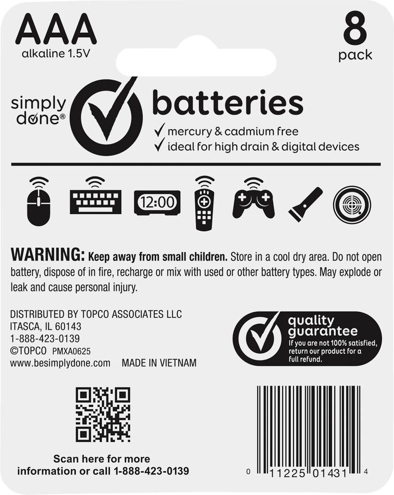 Simply Done Aaa Alkaline 1.5V Batteries-Planogram-Back
