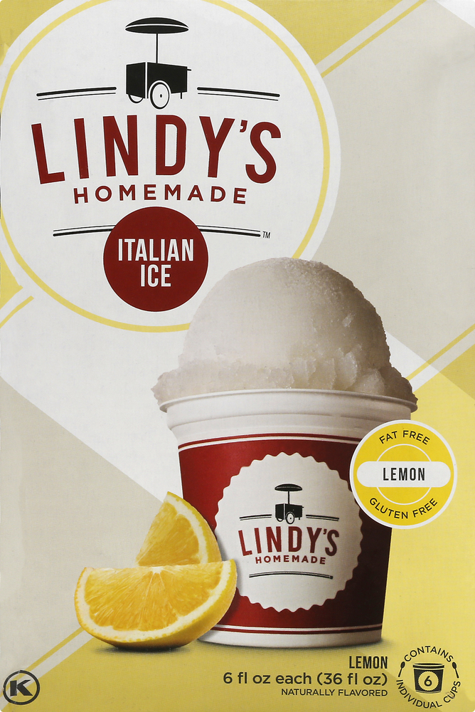 Lindys Italian Ice, Homemade, Lemon-Main