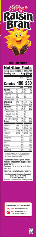 Raisin Bran Cereal, Family Size-Planogram-Right
