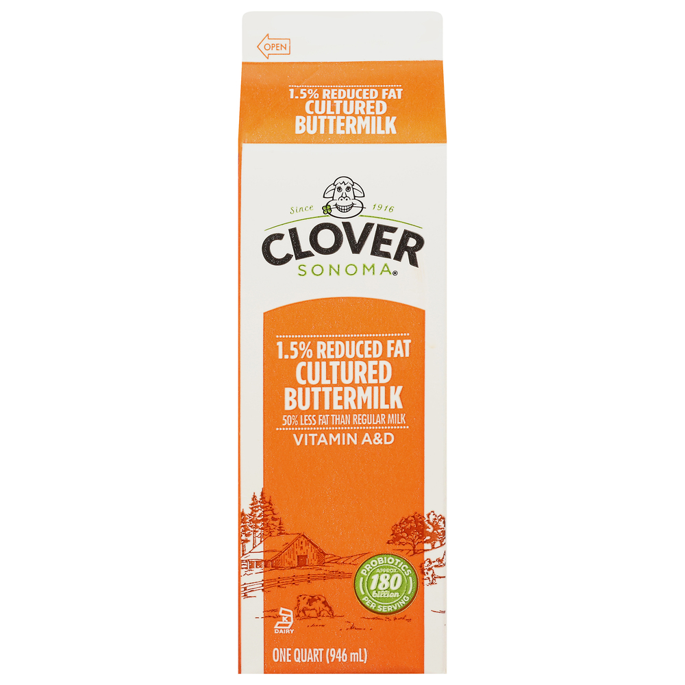 Clover Buttermilk, Cultured Low Fat, 1% Milkfat-Main