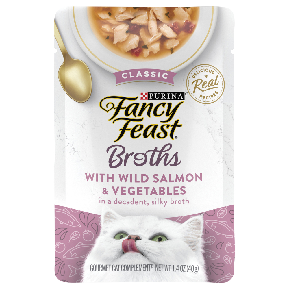 Fancy Feast Purina Fancy Feast Lickable Wet Cat Food Broth Topper ...