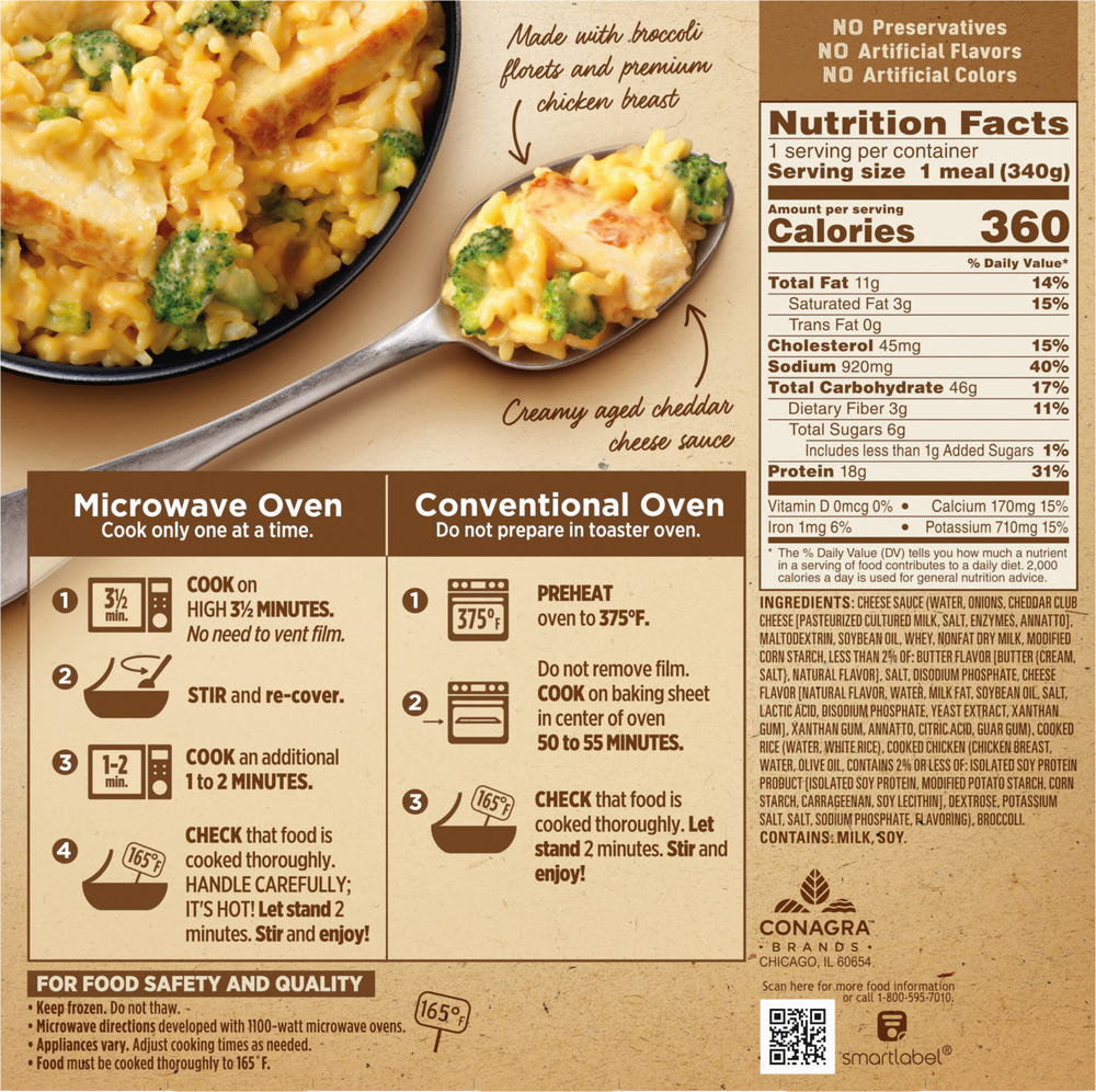 Marie Callender's Cheesy Chicken & Rice Bowl, Aged Cheddar-Planogram-Back