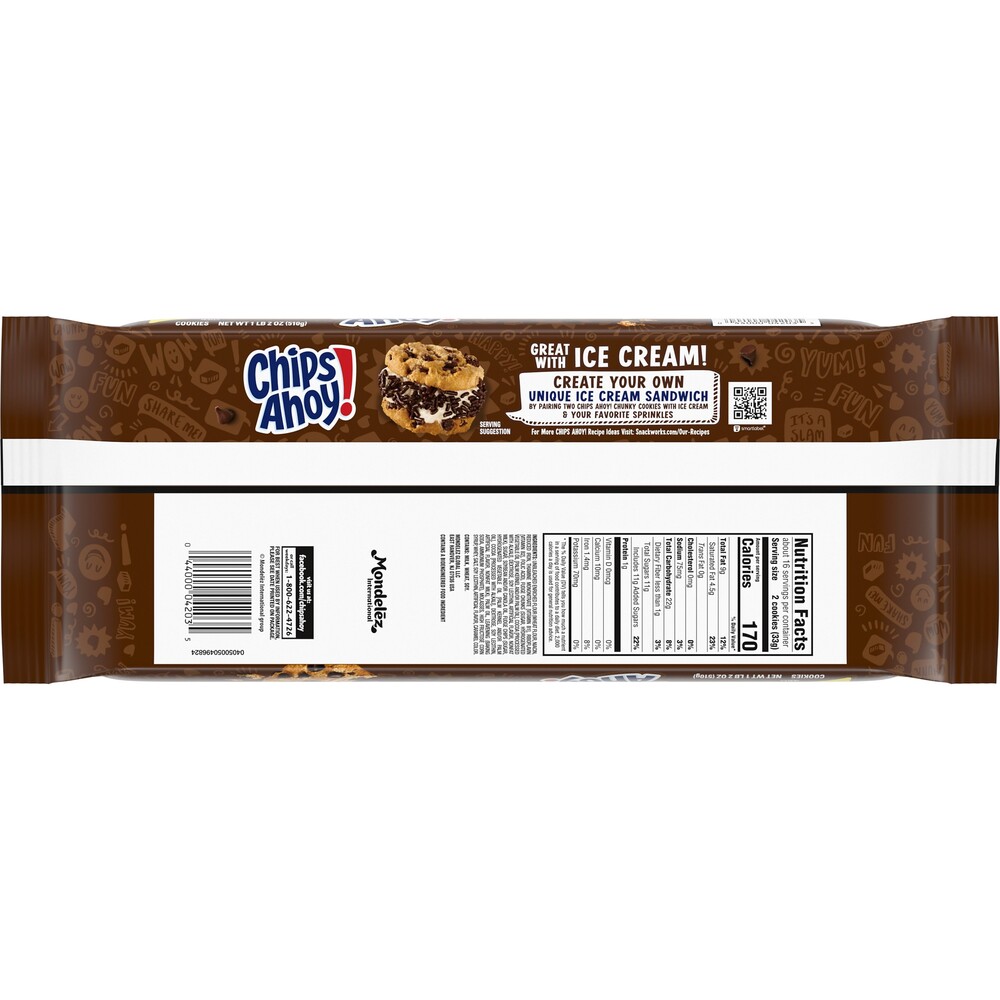CHIPS AHOY! Chunky Fudgy Chocolate Chip Cookies, Family Size, 18 oz ...