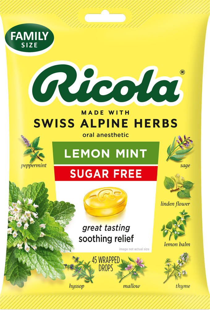 Ricola Lemon Mint, Sugar Free, Throat Drops-Main