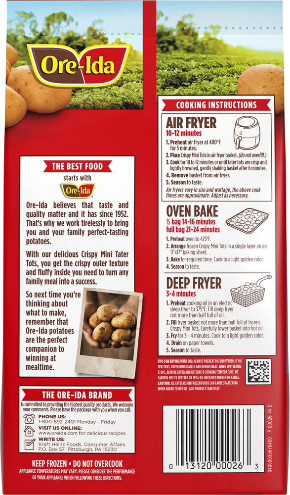 Ore Ida Tater Tots Tater Tots, Mini-Planogram-Back