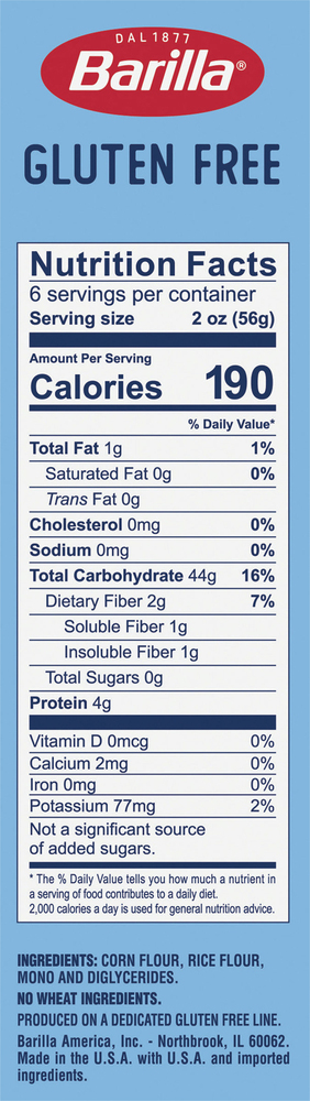 Barilla Gluten Free Rotini Pasta - Non-GMO Gluten Free Pasta Made with ...