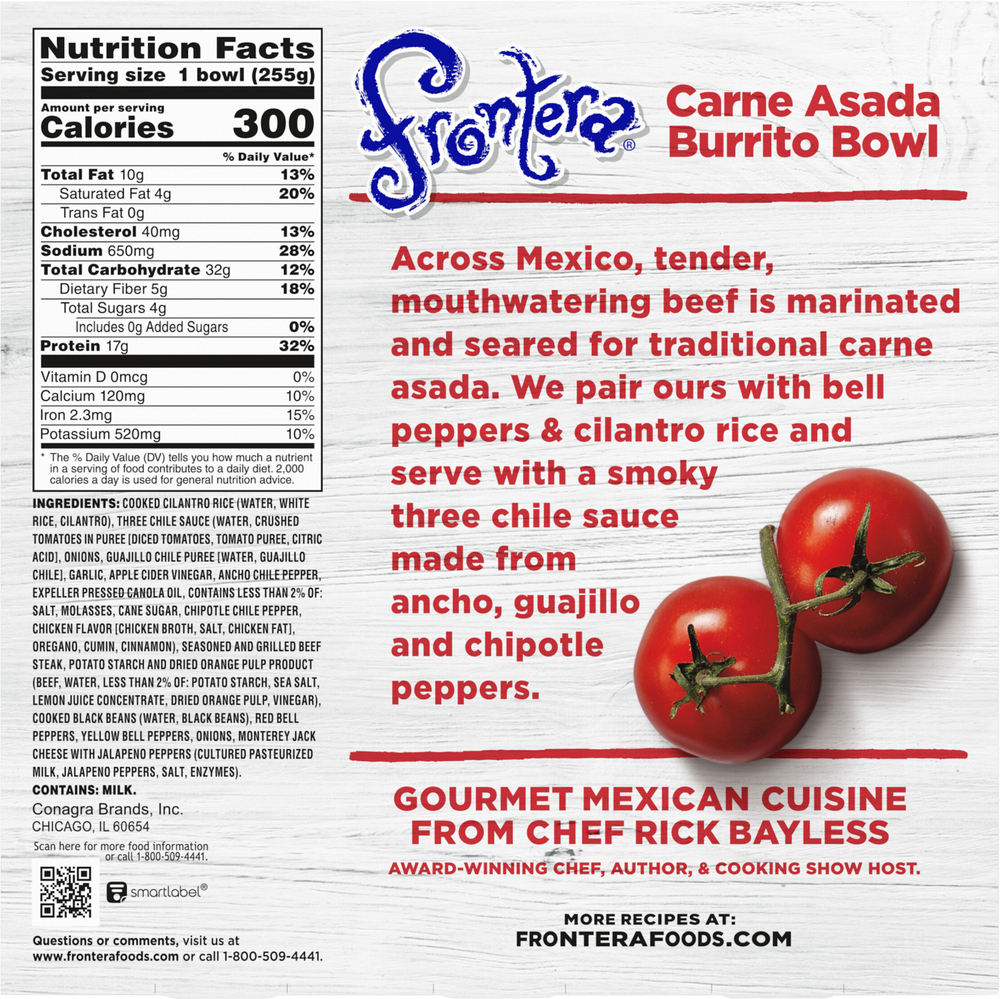 Frontera Burrito Bowl, Carne Asada-Planogram-Back
