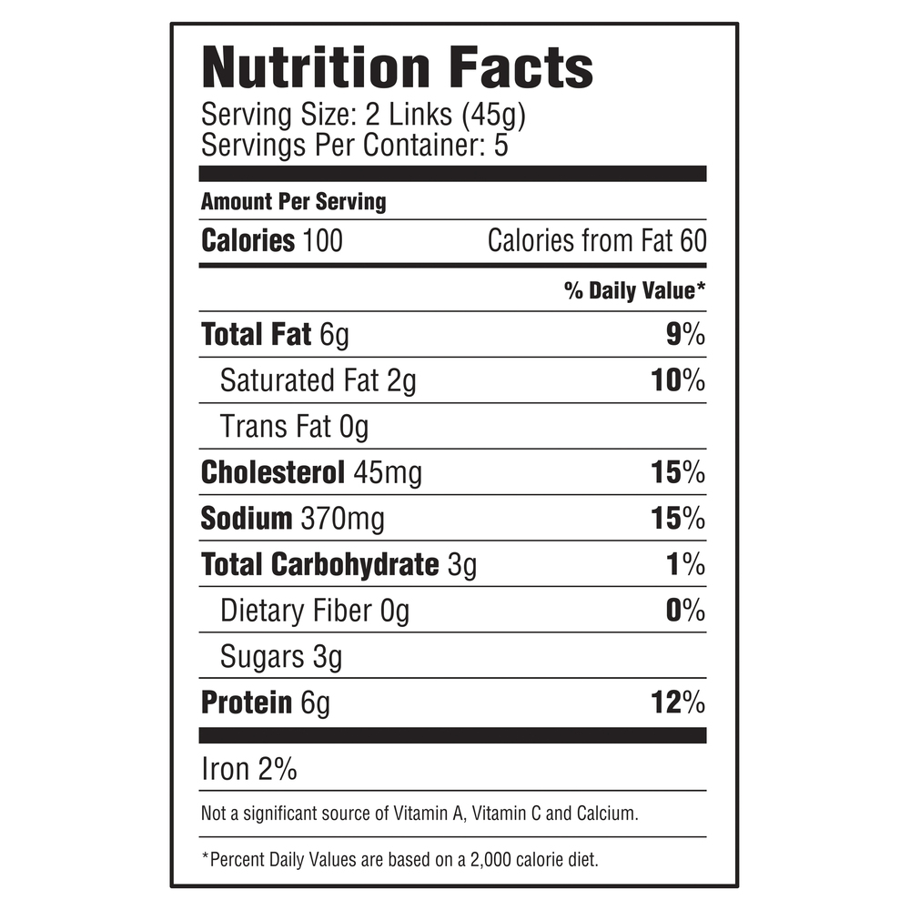 Aidells Smoked Chicken Sausage Breakfast Links, Chicken & Apple, 8 oz ...