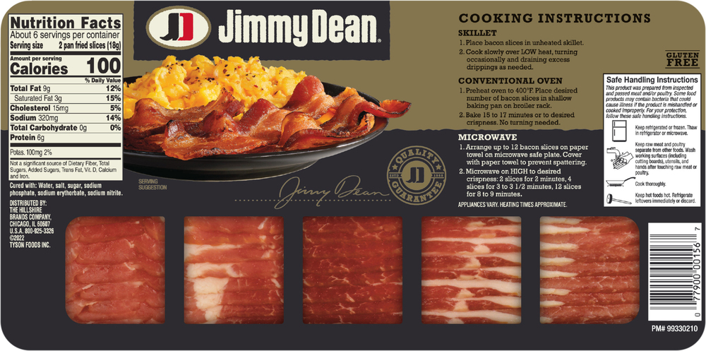 Jimmy Dean Bacon, Hickory Smoked, Premium-Planogram-Back