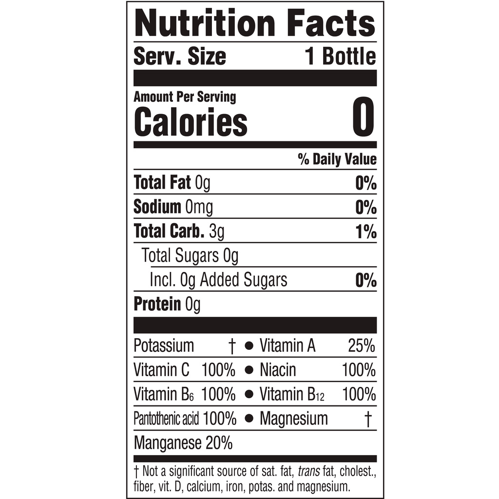Vitamin Water Acai Blueberry Pomegranate Nutrition Facts