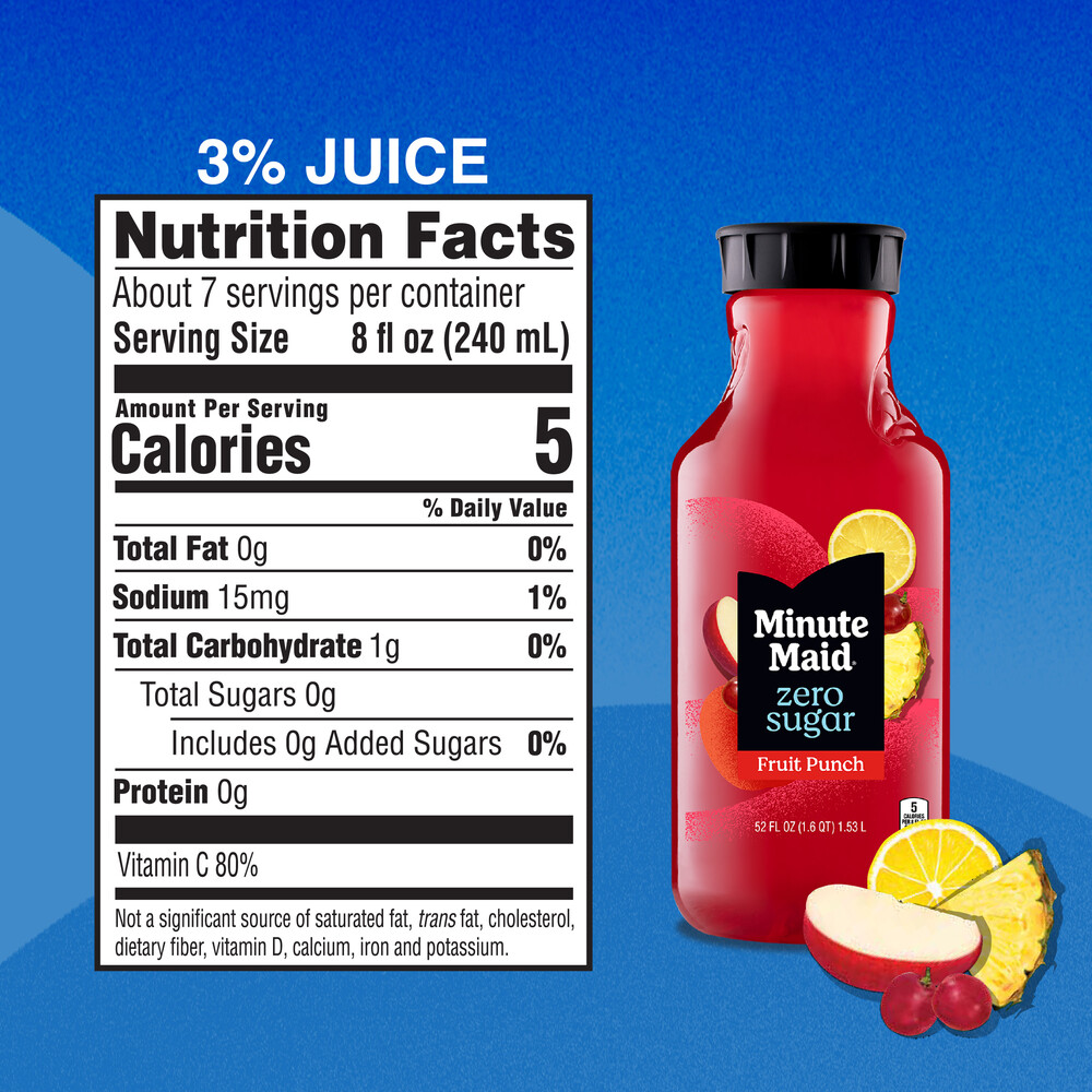 Minute Maid Sugar Fruit Punch Bottle-Nutrition-Facts
