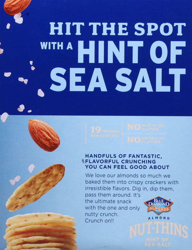 Blue Diamond Nut-Thins Rice Crackers Snacks with Almonds, Hint of Sea ...