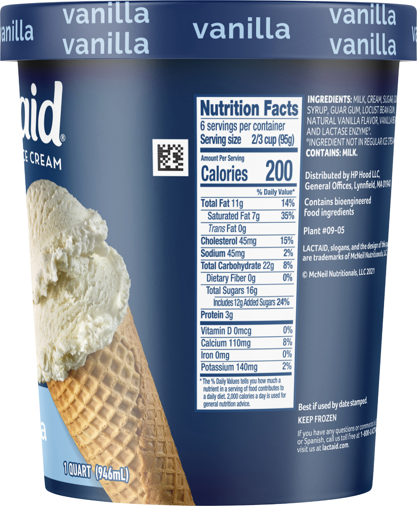 Lactaid Ice Cream Lactose Free Vanilla